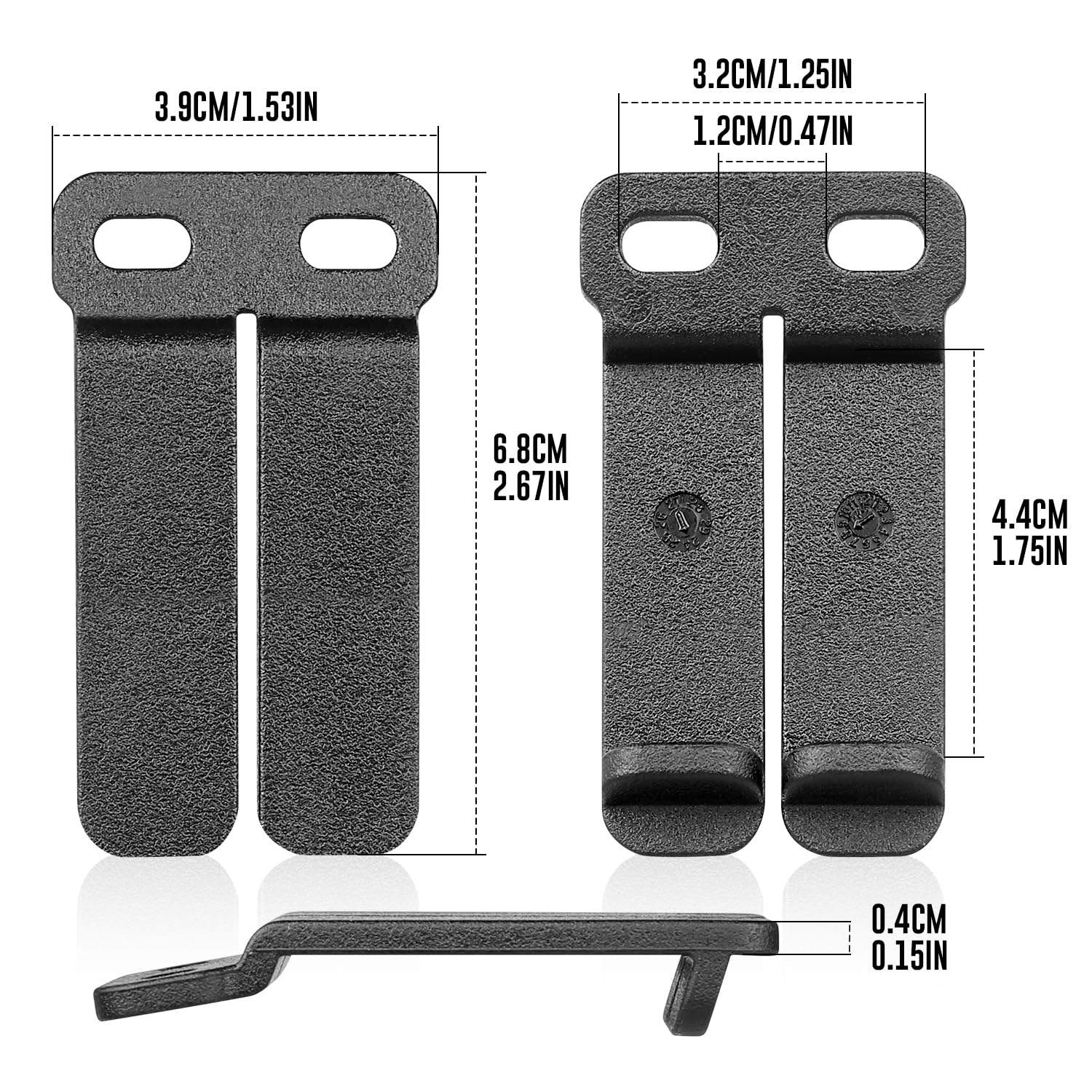 WARRIORLAND IWB & OWB Gun Holster Belt Clip, 1.5/1.75 Inch Adjustable ...