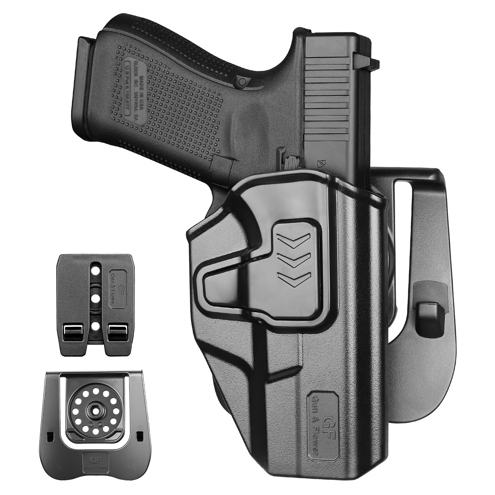 GUN & FLOWER OWB Paddle Holster Fits G19 Gen3-6、G19X、G23 Gen3-4、G26 ...