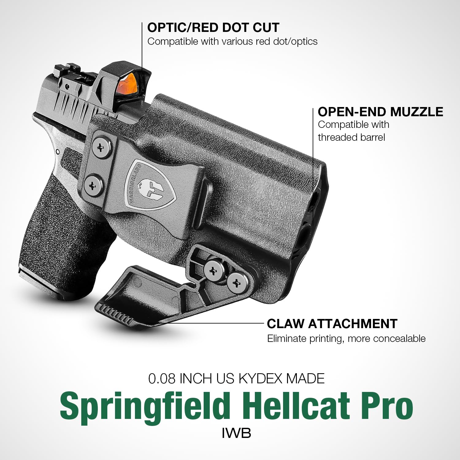 WARRIORLAND IWB Kydex Holster Optic Cut & Claw Compatible with ...