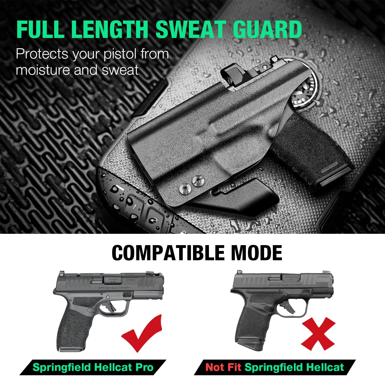 WARRIORLAND IWB Kydex Holster Optic Cut & Claw Compatible with ...