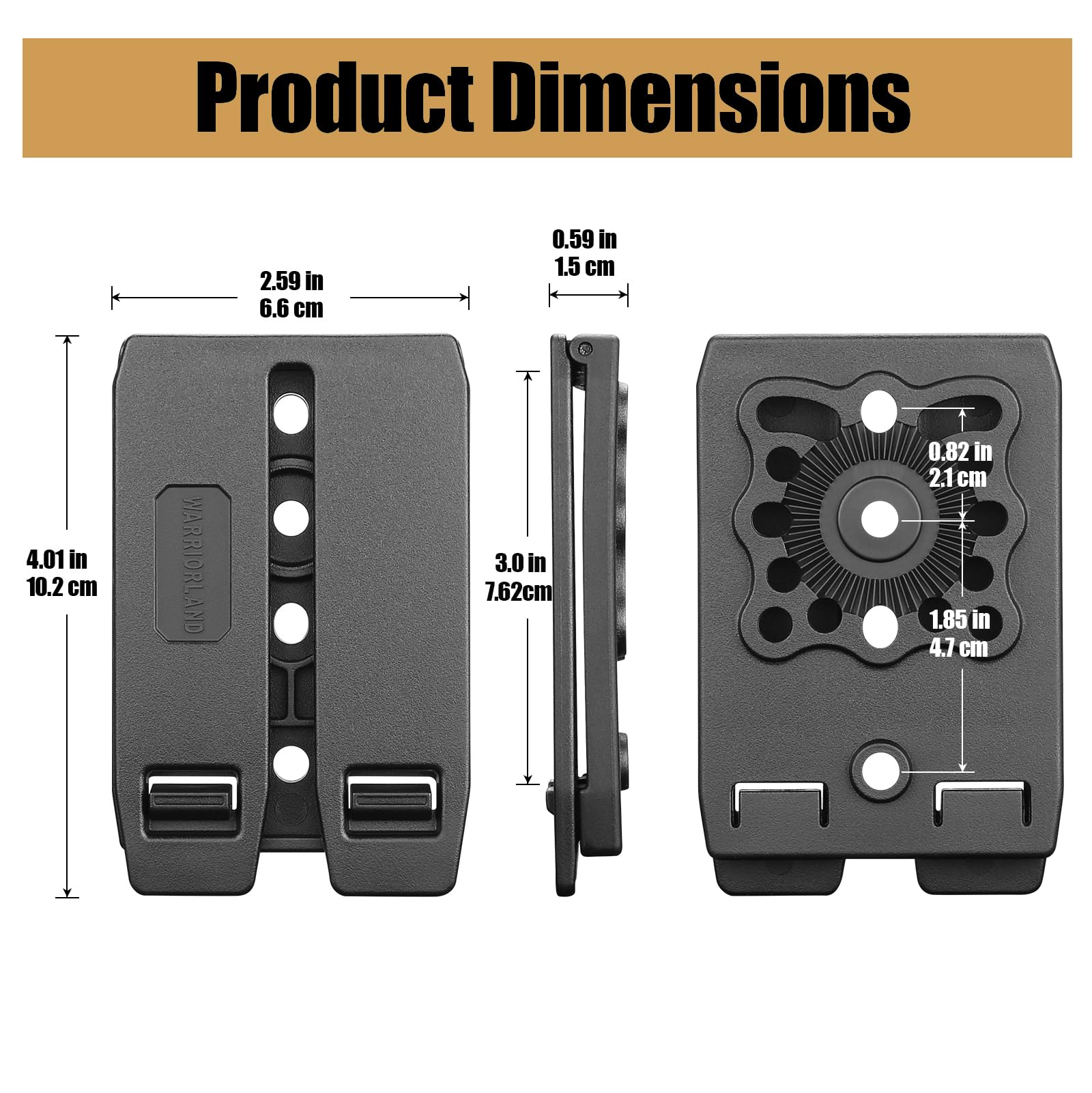 WARRIORLAND Tactical 3” MOLLE Clip Adapter – Heavy-Duty Mount for ...